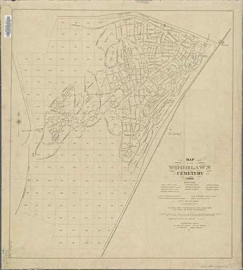 Map Of Woodlawn Cemetery Public Domain Architectural Plan Drawing
