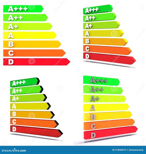 New Eu Regulation Energy Efficiency Class Bars Stock Illustration