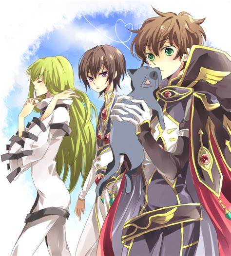 Cc Lelouch Lamperouge Kururugi Suzaku And Arthur Code Geass