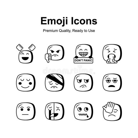 Cute Emoji Expressions Emoticons Icons Set Stock Vector Illustration Of Vomit Thumbs 316863798