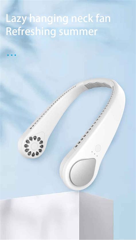 Portable Neck Fan Mini Air Cooler Usb Rechargeable Battery With Led