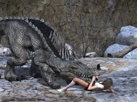 Vore Giant Lizard Eats Girl Dressed