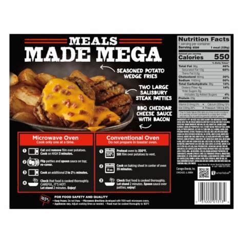 Banquet Mega Meals Bacon Cheddar Patty Frozen Meal 11500 Oz Fred Meyer
