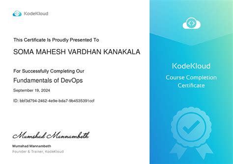 Fundamentals Of Devops Certificate Kodekloud