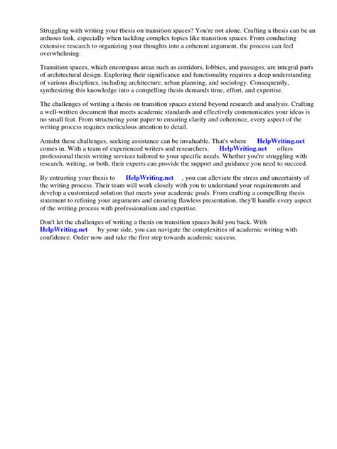 Thesis On Transition Spaces Pdf Experience Space