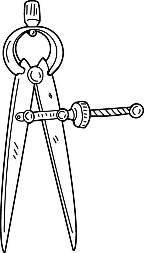 Drafting Divider With Adjustment Screw Doodle 74079712 Vector Art At Vecteezy