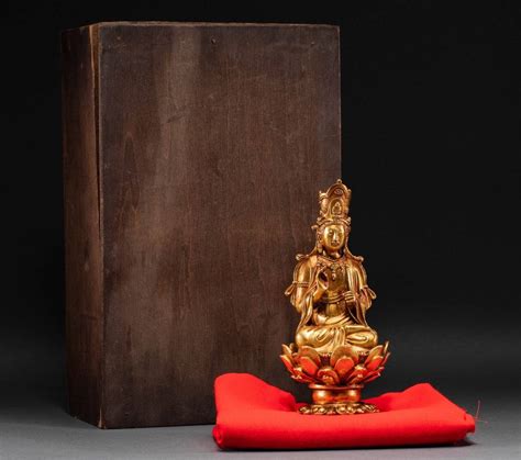 Pre Ming Dynasty Gilt Bronze Statue Of Bodhisattva Auction
