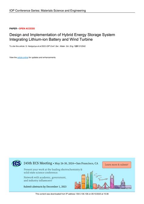 Pdf Design And Implementation Of Hybrid Energy Storage System Integrating Lithium Ion Battery