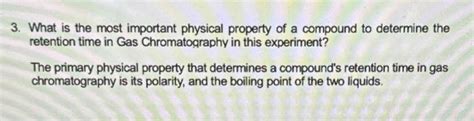 Solved What Is The Most Important Physical Property Of A