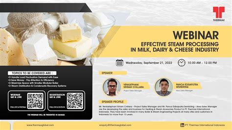 Webinar On Effective Steam Processing In The Milk Dairy And Cheese