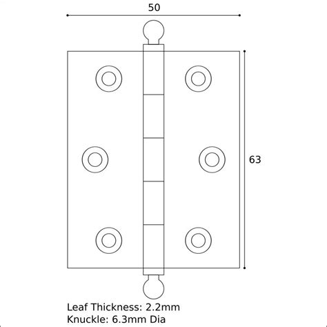 Simonswerk 0315 Ball 25 63mm Solid Drawn Brass Cabinet Finial Hinge