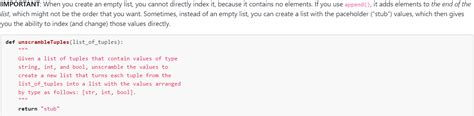 Solved IMPORTANT When You Create An Empty List You Cannot Chegg Com