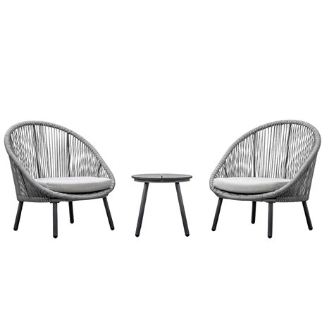 Bistro Set Biarritz 2 Seater Bistro Set Charcoal The Big Kitchen