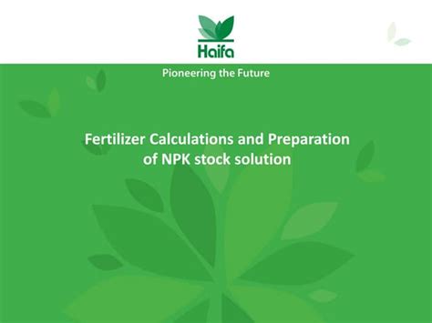 Fertiliser Calculation Pdf