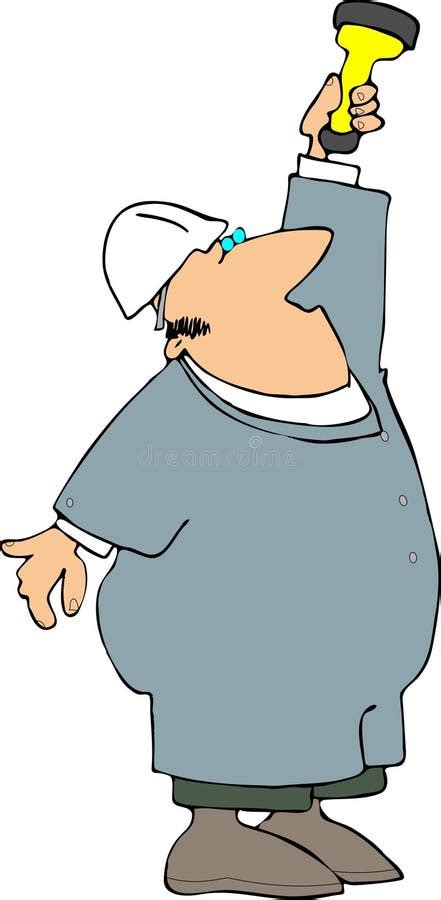 Cop With A Flashlight Stock Illustration Illustration Of Cartoon 33872