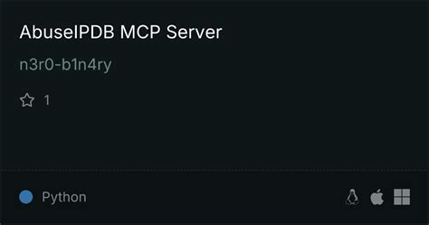 Abuseipdb Mcp Server By N3r0 B1n4ry Glama