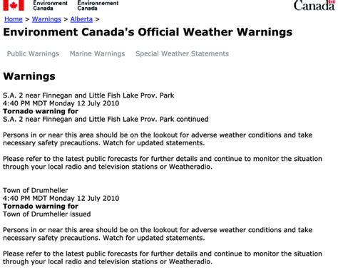 Tornado Warning By Environment Canada Source Ec 2010 Download Scientific Diagram