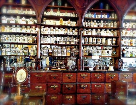 Vintage Apothecary Room With Herbal Medicine Bottles Traditional