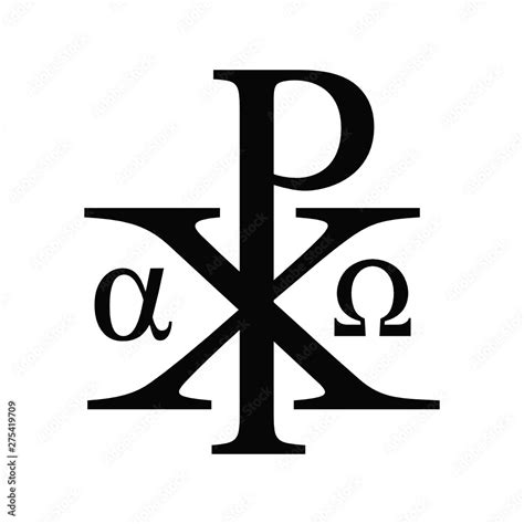 Vector Illustration Of The Christian Sacred Chi Rho Symbol Alpha And