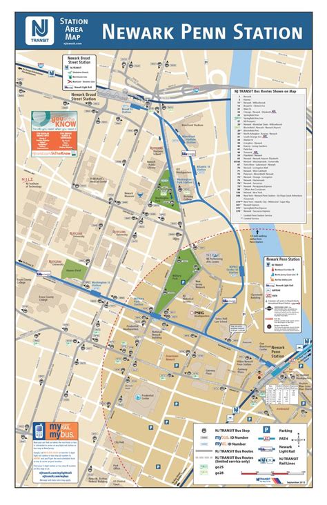 Newark Penn Station Map In Blue