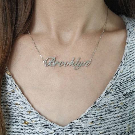 Custom Name Necklace Silver Personalized Name Necklace Bohemian