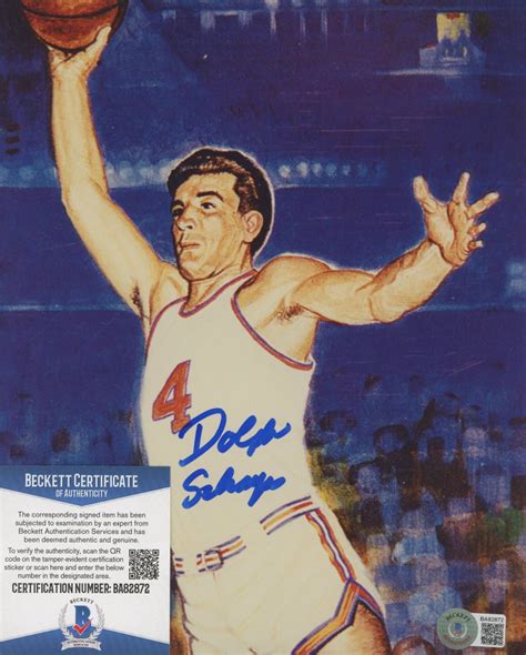 Dolph Schayes Signed Nationals 8x10 Photo Beckett Autograph Boss