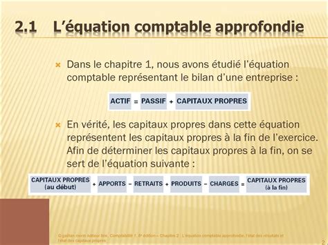 Léquation Comptable Approfondie Létat Des Résultats Et Létat Des Capitaux Propres Létude De