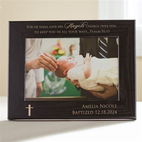 Personalized Baptism Picture Frame Black Lifetime Creations