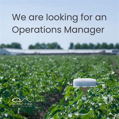 Quantified Sensor Technology On Linkedin Vacancy Operations Manager