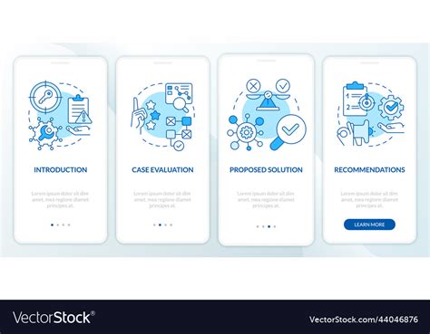Case Drafting Blue Onboarding Mobile App Screen Vector Image