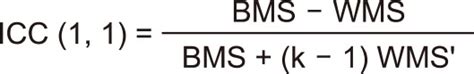 Intra Class Correlation Coefficient Icc Is Defined By The Presented