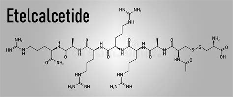 Etelcalcetide Drug Molecule Skeletal Formula Stock Vector