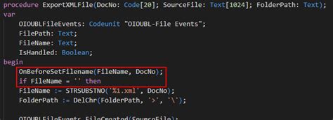 Event Request Codeunit 13646 Oioubl Management Function Exportxmlfile Set Filename · Issue