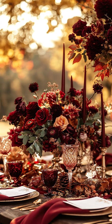 Fall Wedding Table Decorations Elegant Settings Quiet Minimal Déco