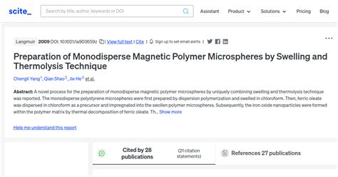 Preparation Of Monodisperse Magnetic Polymer Microspheres By Swelling