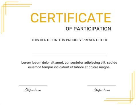 Certificate Of Participation Premium Vector