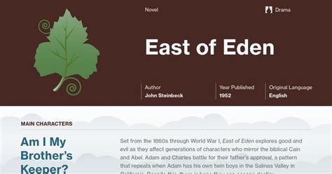 East Of Eden Study Guide Summary Themes And Analysis East Of Eden