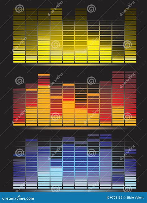 Digital Equalizer Yellow Technology Background Vector Illustration