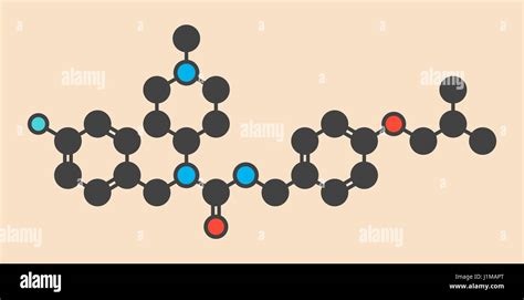 Pimavanserin Atypical Antipsychotic Drug Molecule Stylized Skeletal