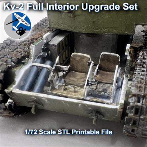 🪖 172 Scale Kv 2 Soviet Heavy Tank Full Interior Upgrade Stl Set・ Stl