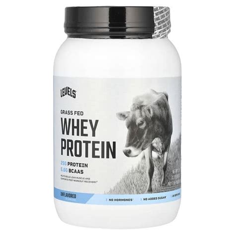 Levels Grass Fed Whey Protein Powder Unflavored 2 Lb 907 G