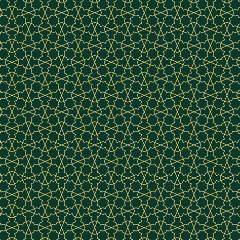 Islamic Geometric Yellow Six Point Star Green Pattern 77664832 Vector