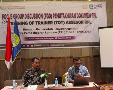 Stihmat Gelar Fgd Pemutahiran Dokumen Rpl Dan Tot Assesor Rpl Stihmat
