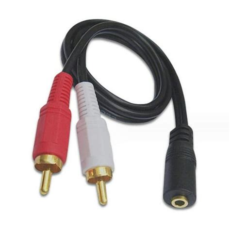 35mm Stereo To Dual Rca Audio Adapter Cable 35mm Female To Dual Rca