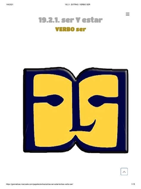 1921 Verbo Ser Pdf Verbo Lingüística