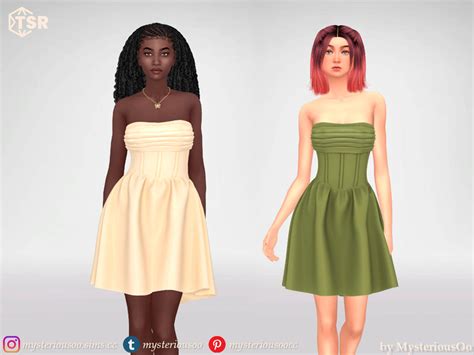 The Sims Resource Off Shoulder Dress With Corset Top