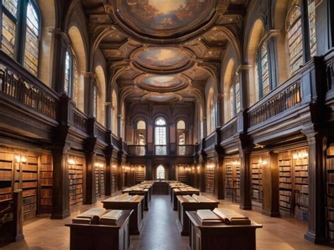 Premium Photo An Old Library Background