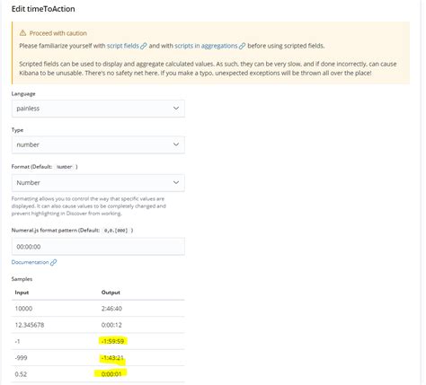 number formatting to hh mm ss for negative value scripted field not