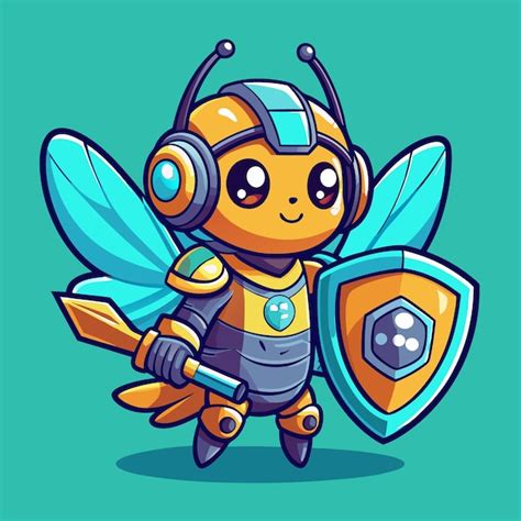Premium Vector Cute Bee Robot
