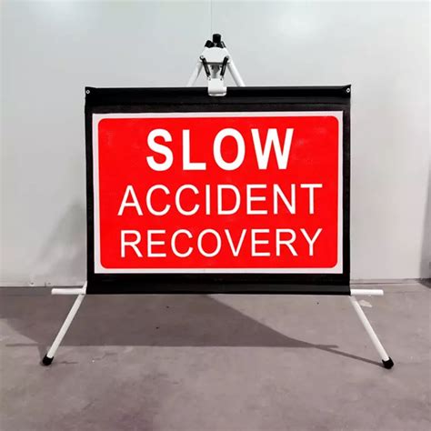 Slow Accident Recovery Reflective Roll Up Tripod Sign Prismatic